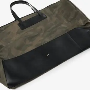 Fendi Duffle Gray Green Patchwork Nylon Duffle Bag